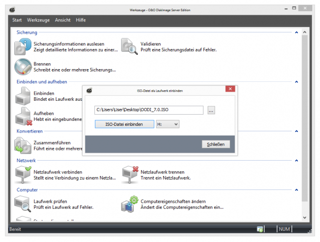 ISO-Datei als Laufwerk einbinden O&O Software