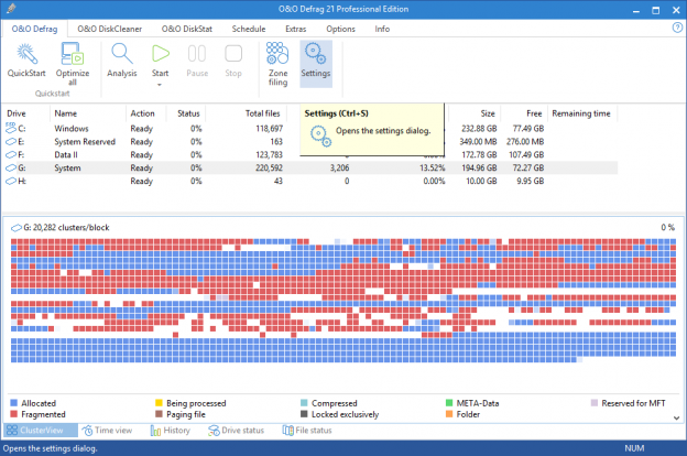 Settings O&O Software