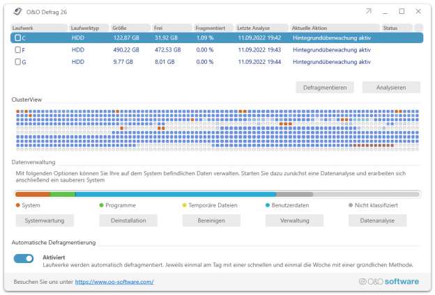 O&O Defrag 26 O&O Software