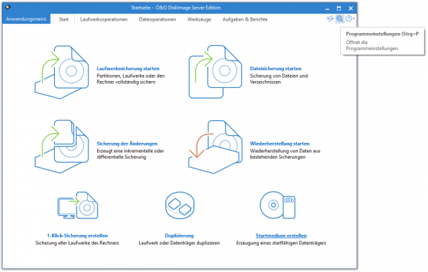 Programmeinstellungen O&O Software